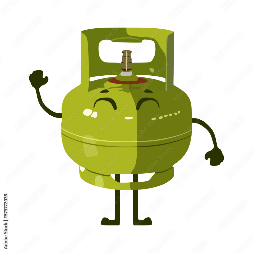 Vetor de Cute cooking gas cylinder tank character, vector illustration ...