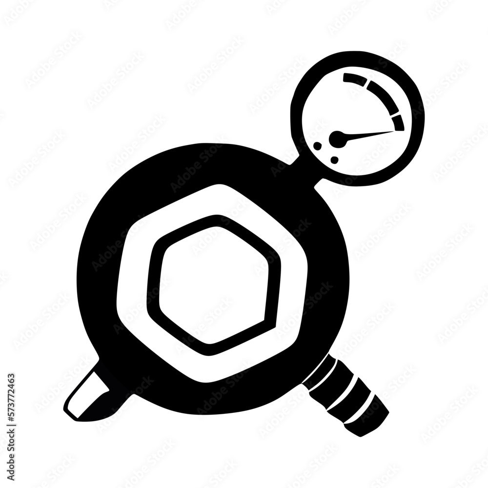 Gas regulator black white icon, vector illustration, in trendy design ...