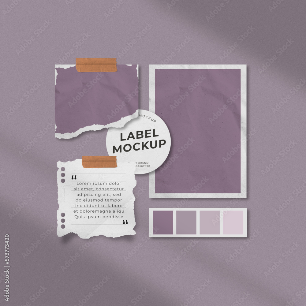 Realistic and Simple Photo frame Set Moodboard Mockup. Square Mood ...