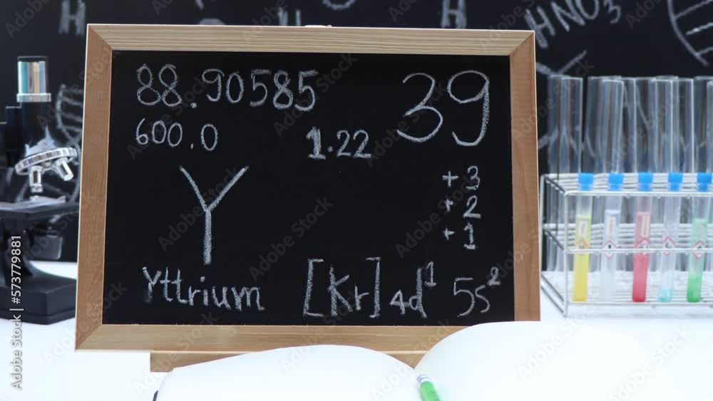 yttrium and symbol structural formula chemical on the blackboard ...