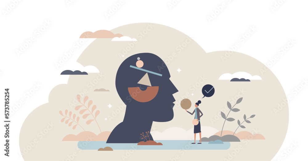 Body inner balance and good health tiny person illustration concept ...