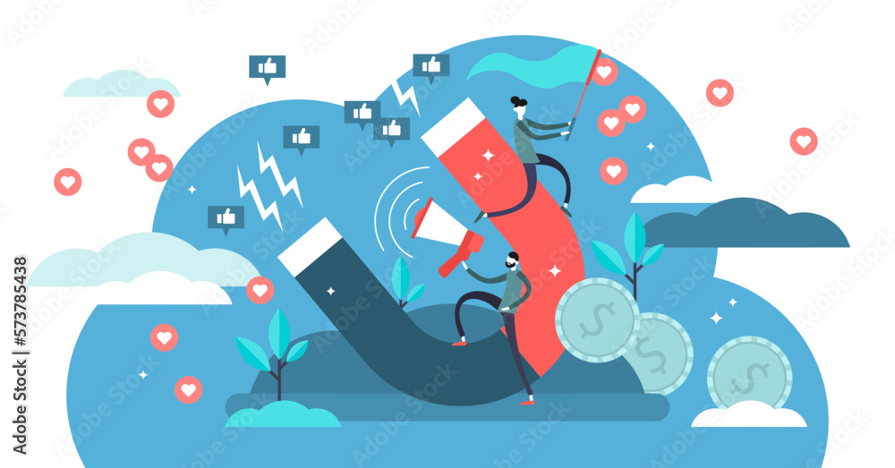 Influencer marketing illustration, transparent background. Flat tiny ...