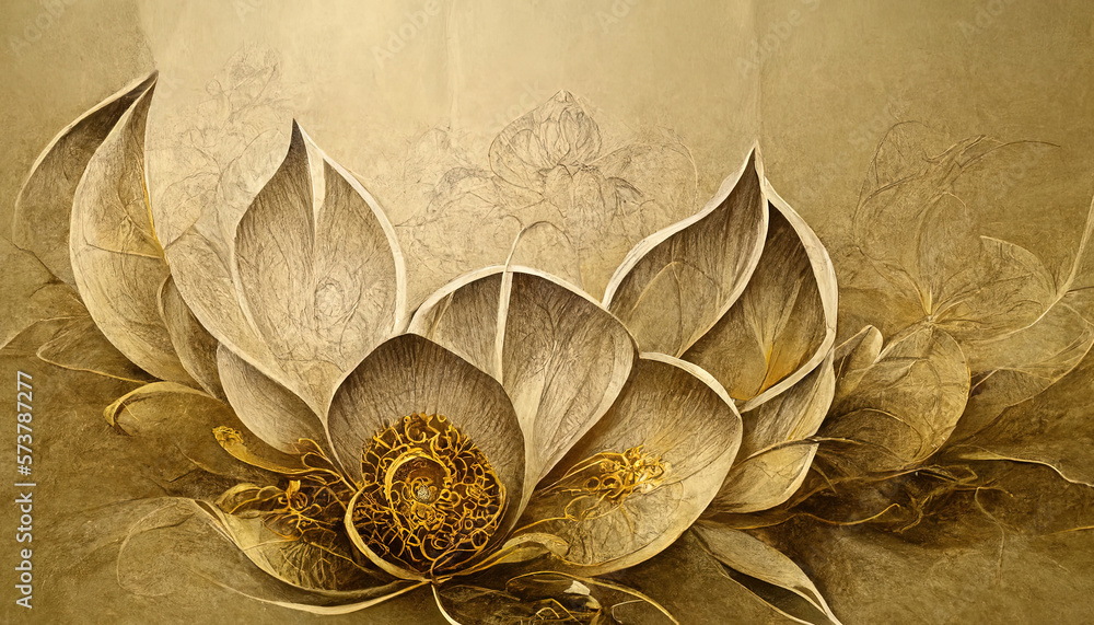 Surprising Luxurious background design with golden lotus, Lotus flowers ...