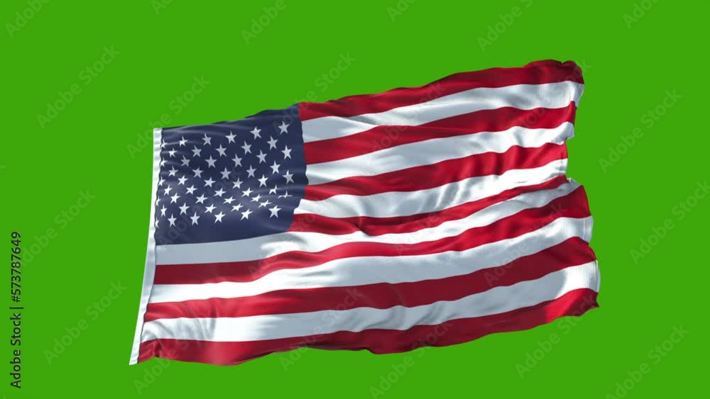 Stunning Green Screen USA Flag Effect - Isolated and Waving Stock Video ...