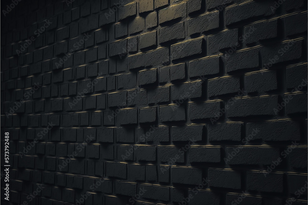 Panorama of Black stone brick texture and background. black texture ...