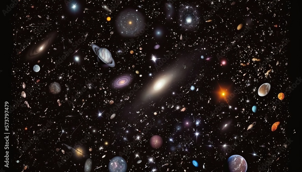 a very large group of objects in the sky with a lot of stars in the ...