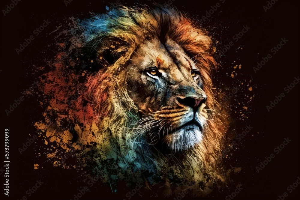 Lion portrait wallpaper art. Outstanding lion themed artwork. Animals ...