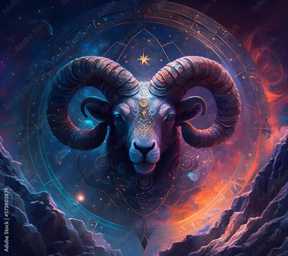 An ethereal zodiac sign aries generative ai Stock Illustration | Adobe ...