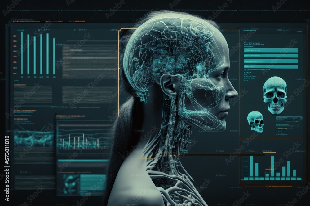 Artificial intelligence analyzing medical scans. Healthcare technology ...