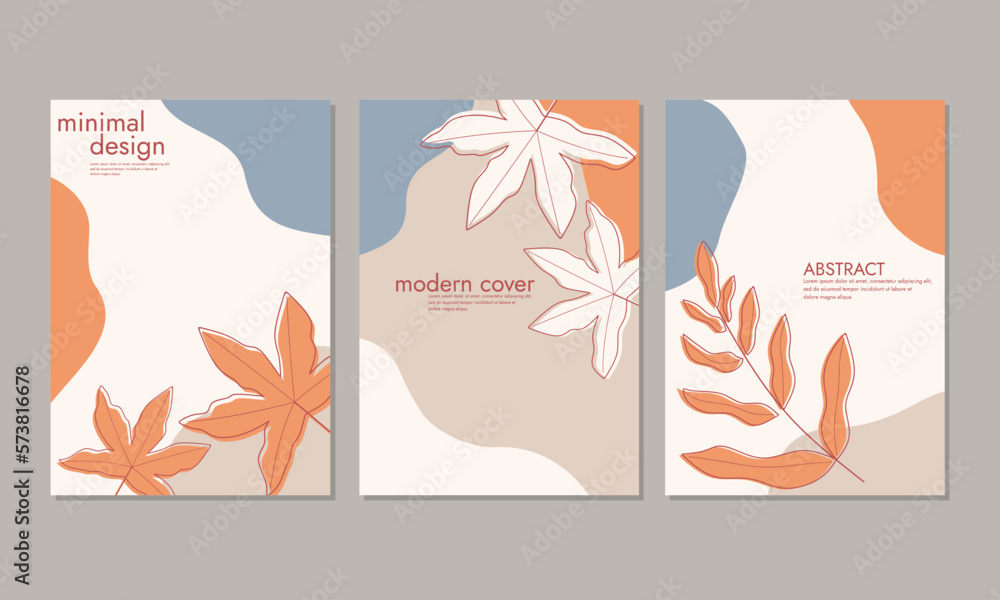 A4 size book cover template. pastel color hand drawn floral background ...