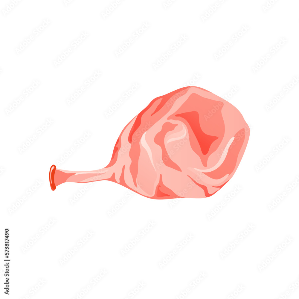 Rubber balloon blowing process. Uninflated latex ballon isolated on ...