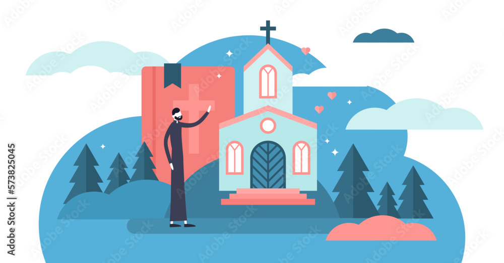 Christianity illustration, transparent background. Flat tiny holy ...