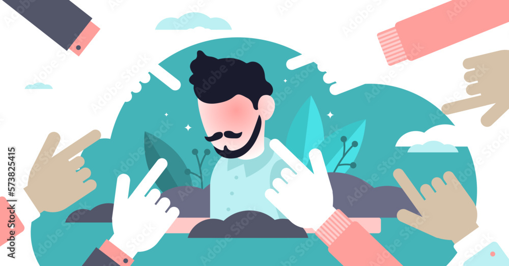 Shame illustration, transparent background. Flat tiny negative emotion ...