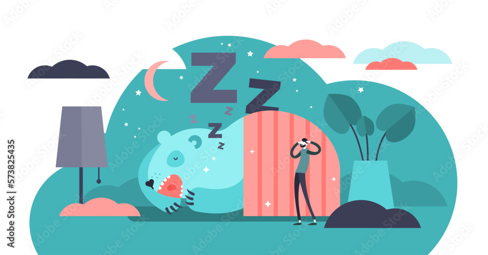 Snoring illustration, transparent background. Flat tiny loud sleeping ...