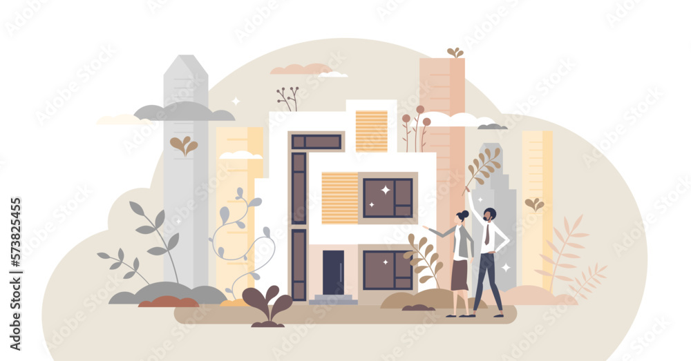 Sustainable architecture as modern ecological buildings tiny person ... Sustainable architecture as modern ecological buildings tiny person ...