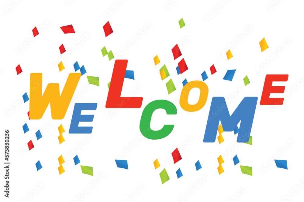 Welcome sign letters with background design Stock Vector | Adobe Stock