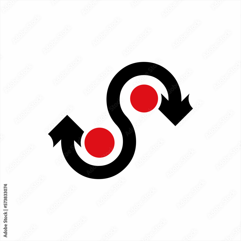 Letter S logo design with Infinity concept and arrow sign. Stock Vector ...