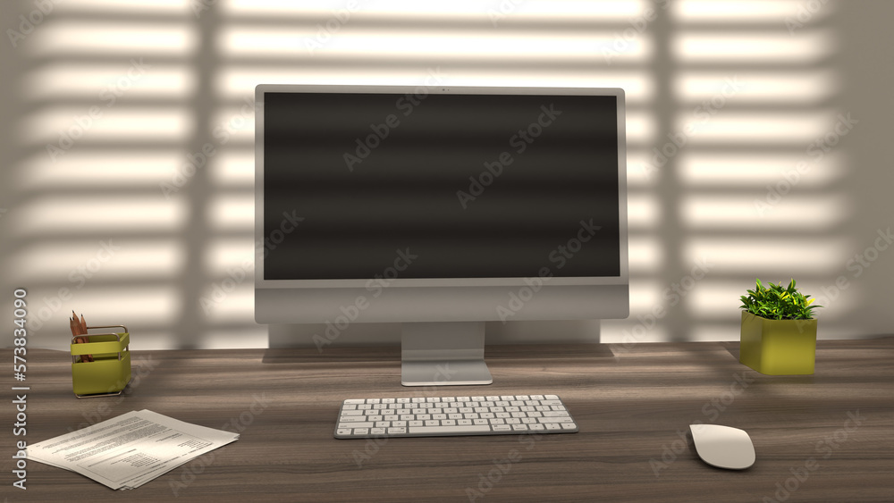 All in one 24 inch computer display with blank screen, wireless mouse ...