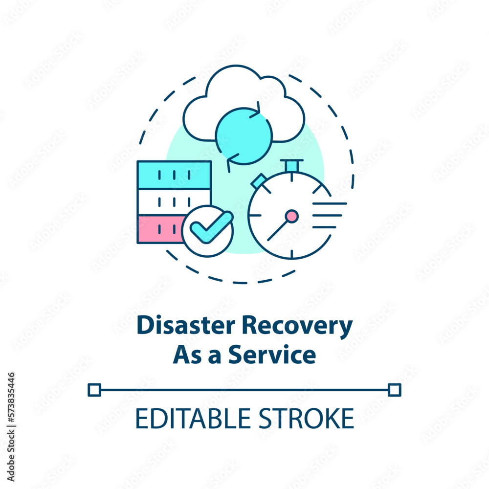 Disaster recovery as a service concept icon. Type of disaster recovery ...