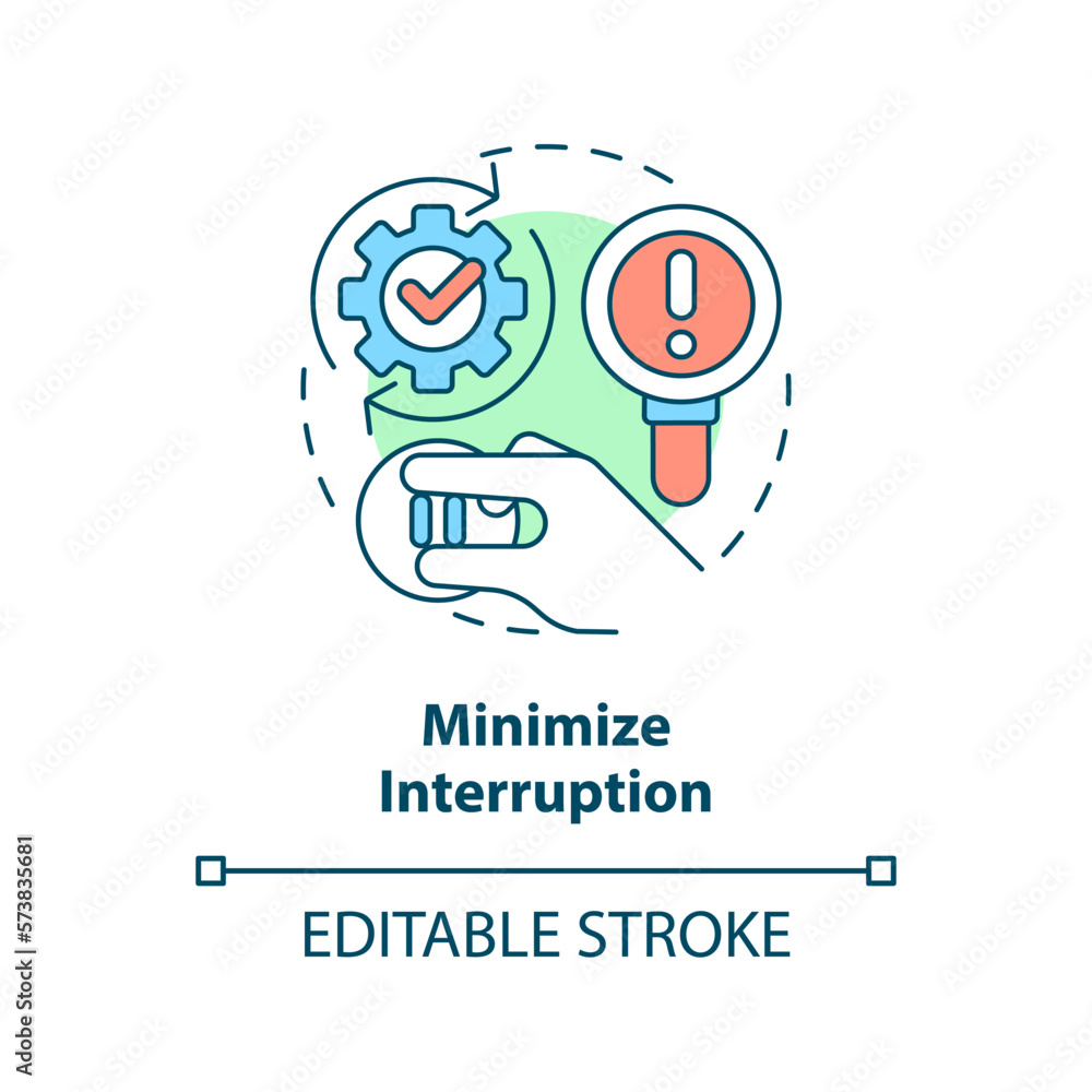 Minimize interruption concept icon. Continuous work. Disaster recovery ...