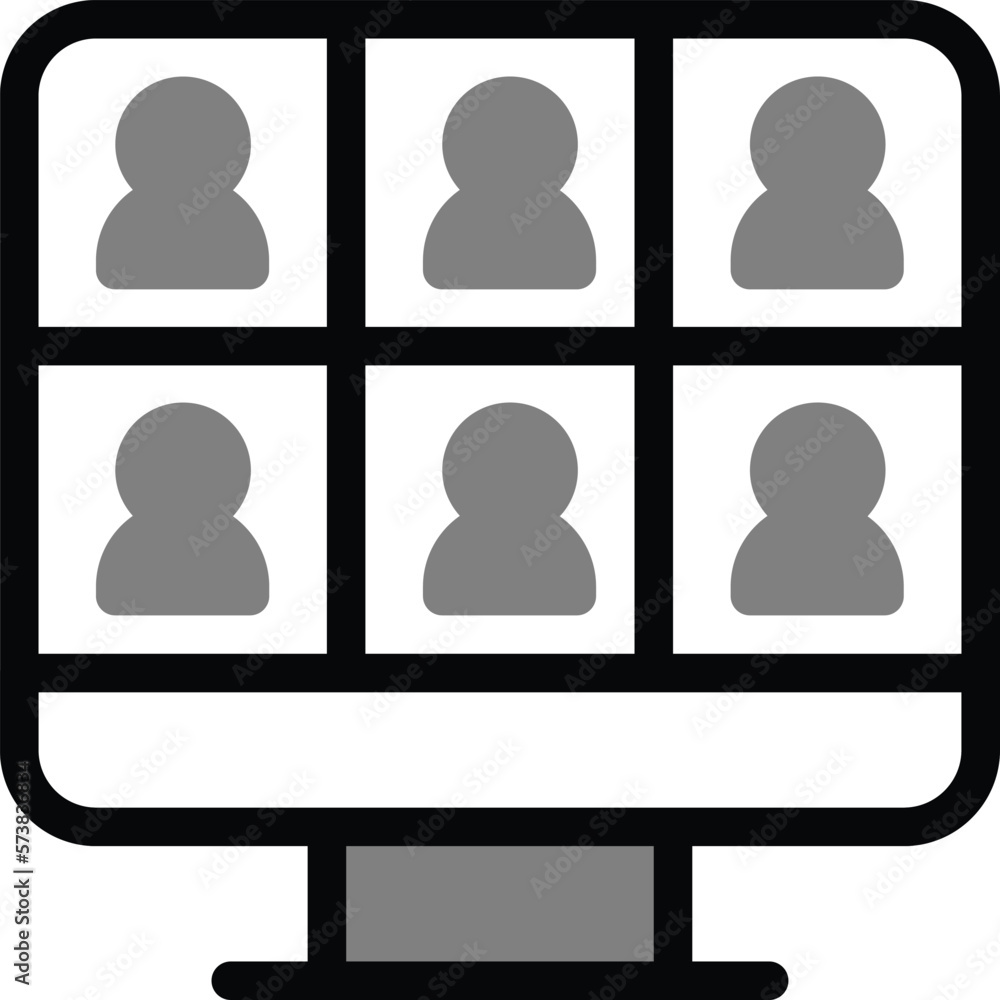 Online Meeting Icon Vector: An icon vector that represents online ...
