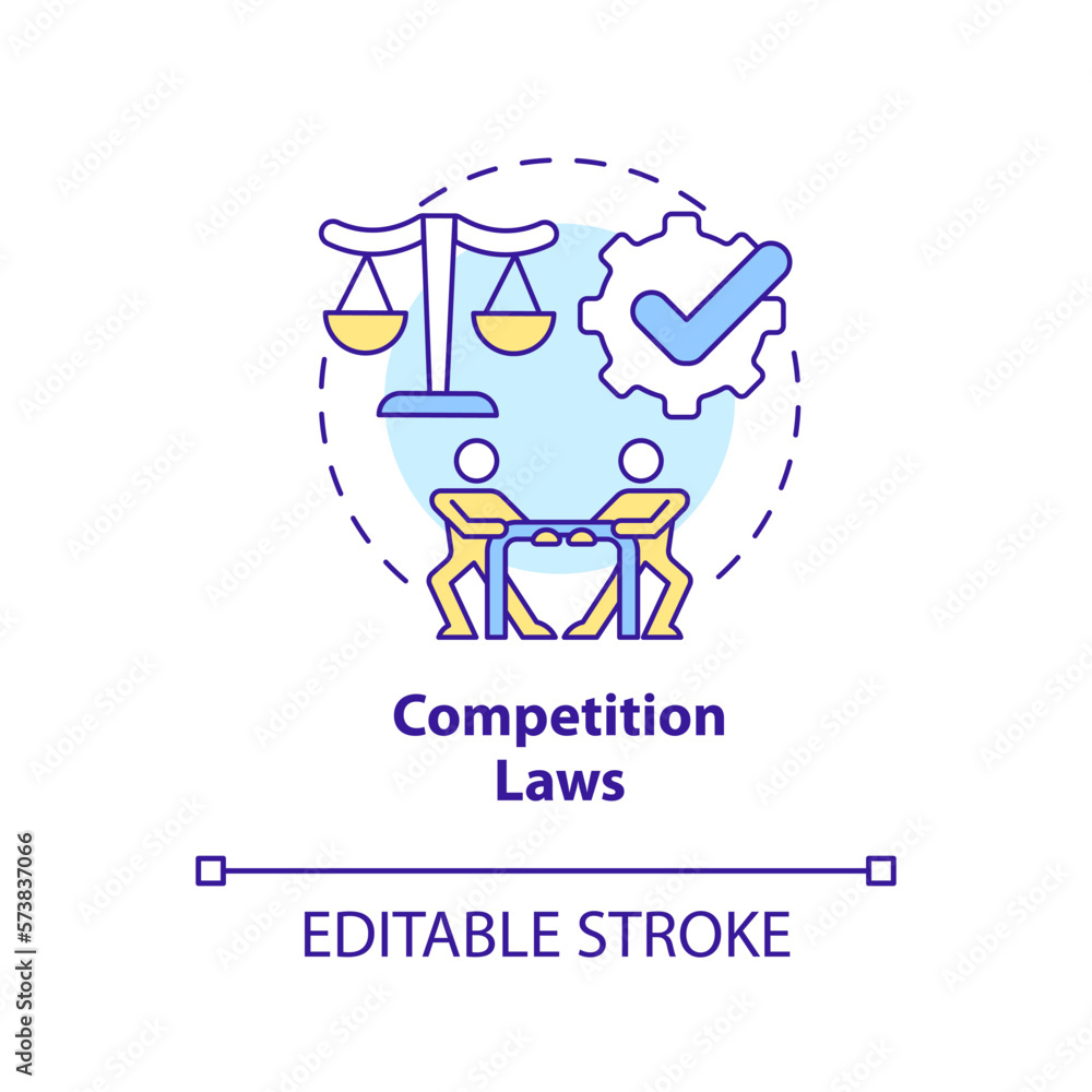Competition laws concept icon. Business work control. Private sector ...