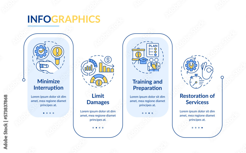 Disaster recovery plan benefits blue rectangle infographic template ...