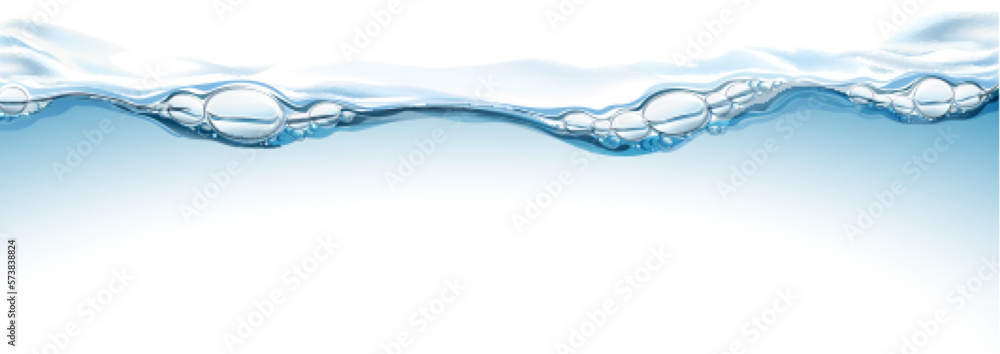 Transparent realistic vector mineral water line on light background ...