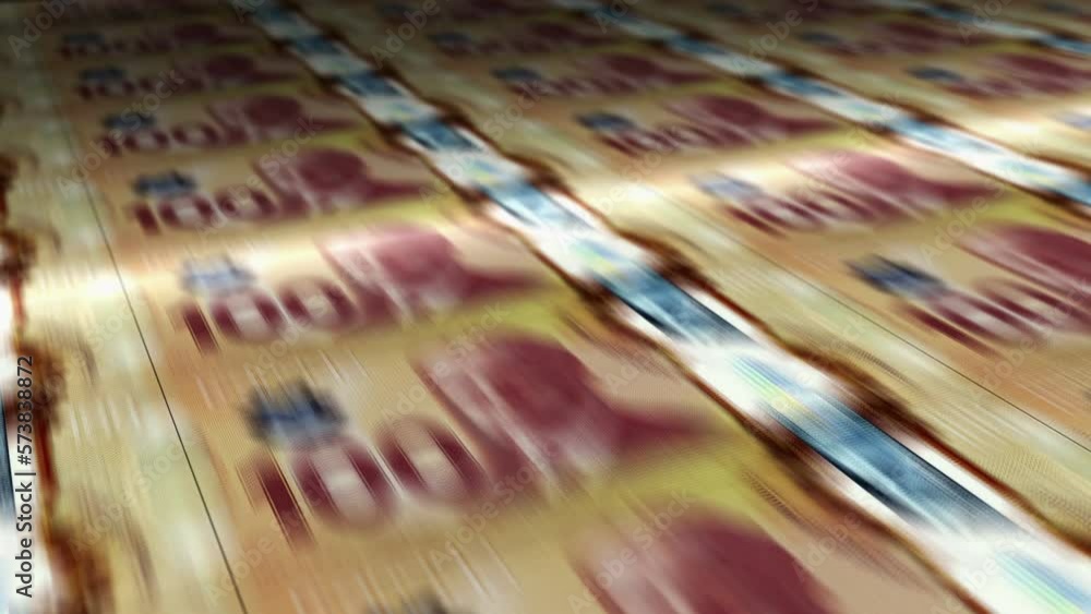 Canada Dollar money sheet printing. CAD banknotes loop print. Seamless ...