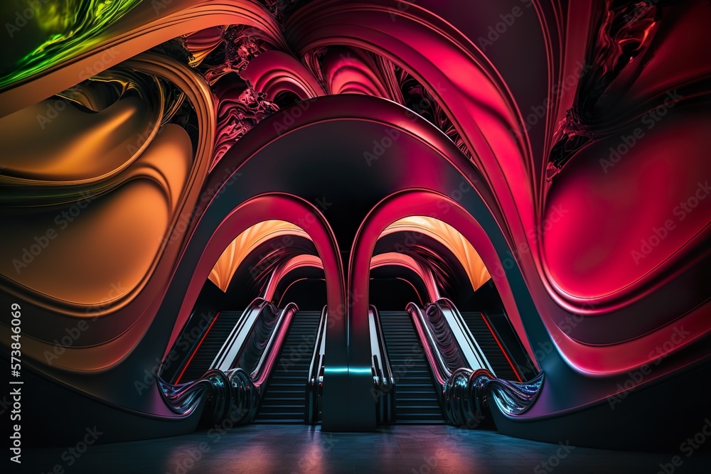 Abstract Symphony 3D Harmonizing Color, Form, and Movement in a Visual Composition AI Generated ...