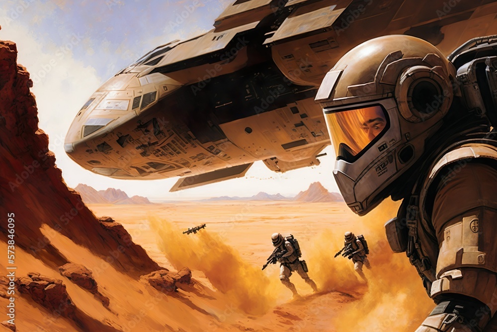 Mobile Infantry Drop A Starship Troopers inspired Acrylic Painting AI ...