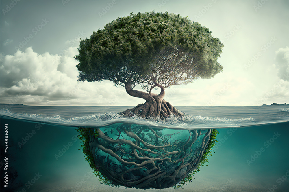 Save the oceans. World water day. World oceans day. Generative AI ...