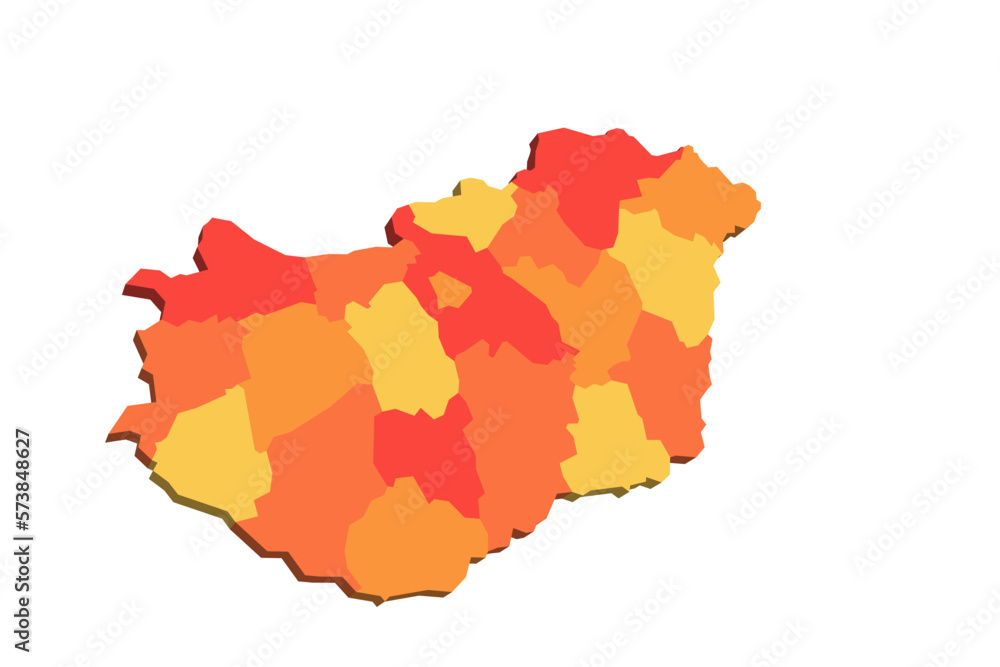 Hungary political map of administrative divisions - counties and ...