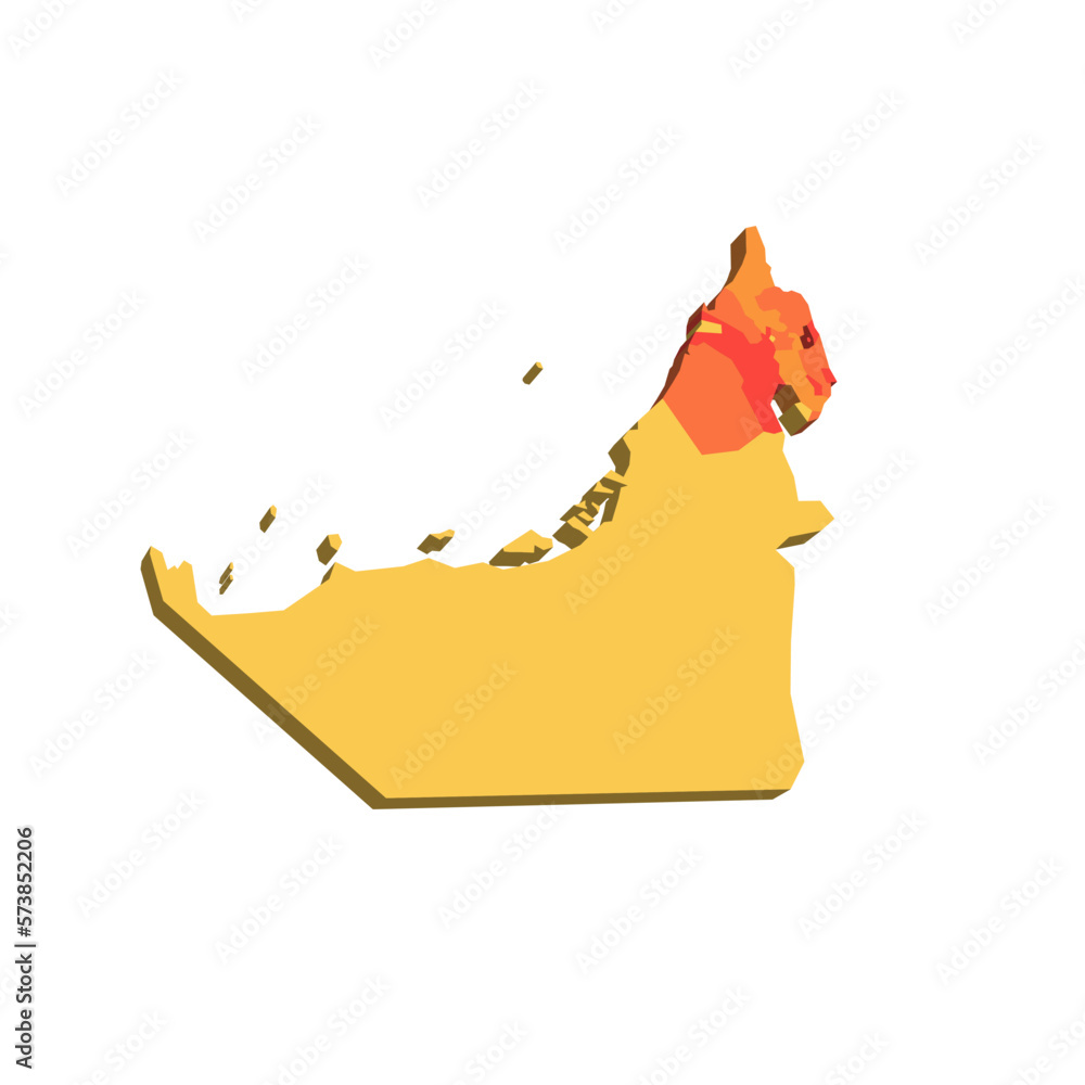 United Arab Emirates political map of administrative divisions ...