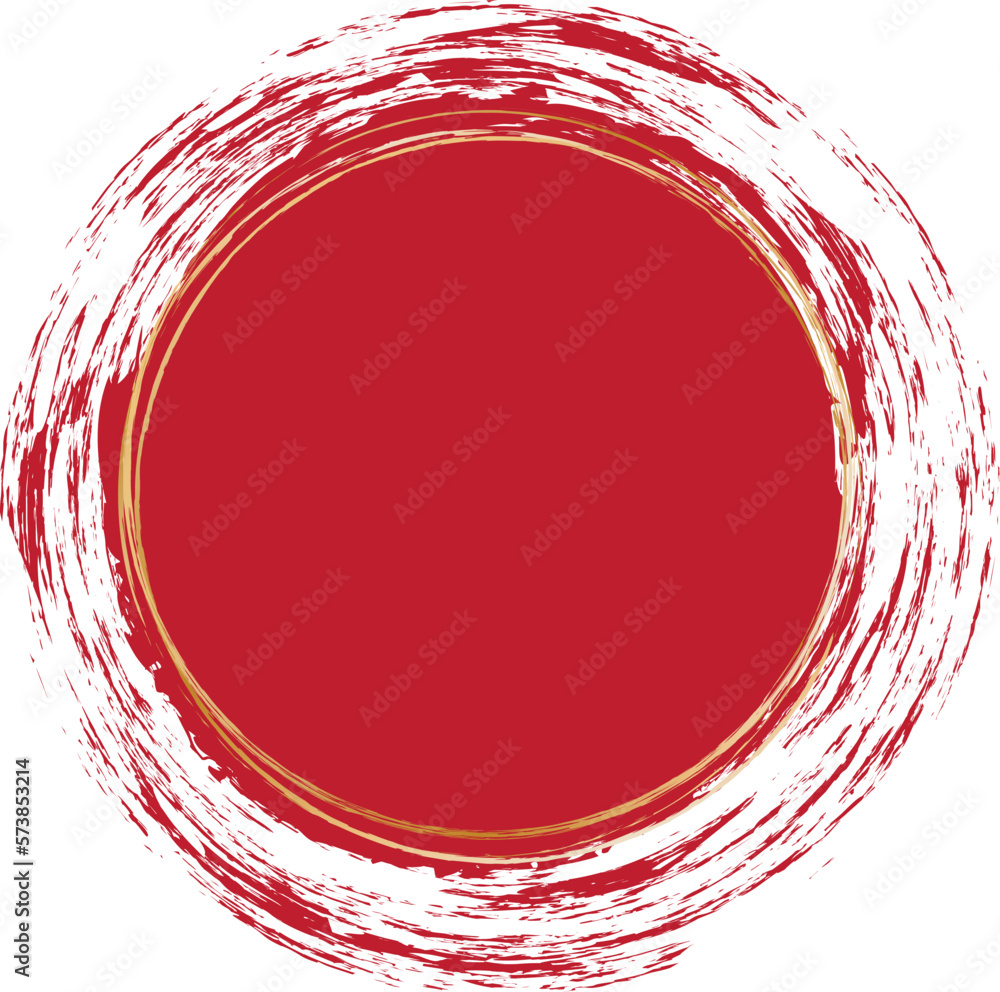 vector illustration of red colored circle brush painted banner with ...