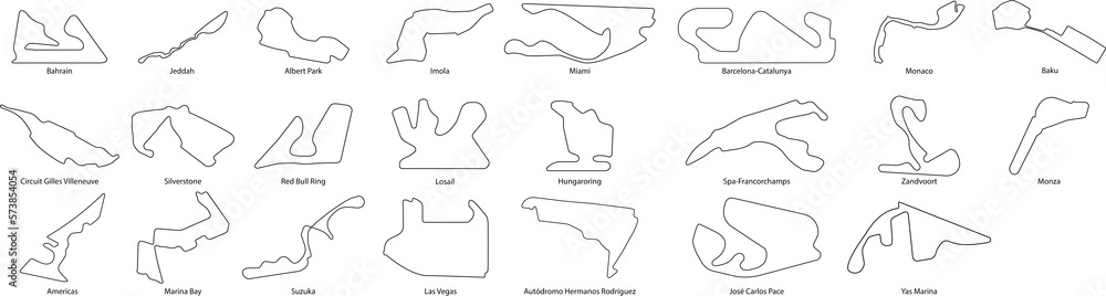 F1 Formula 1 logo. Season 2023. Circuits Stock Photo | Adobe Stock