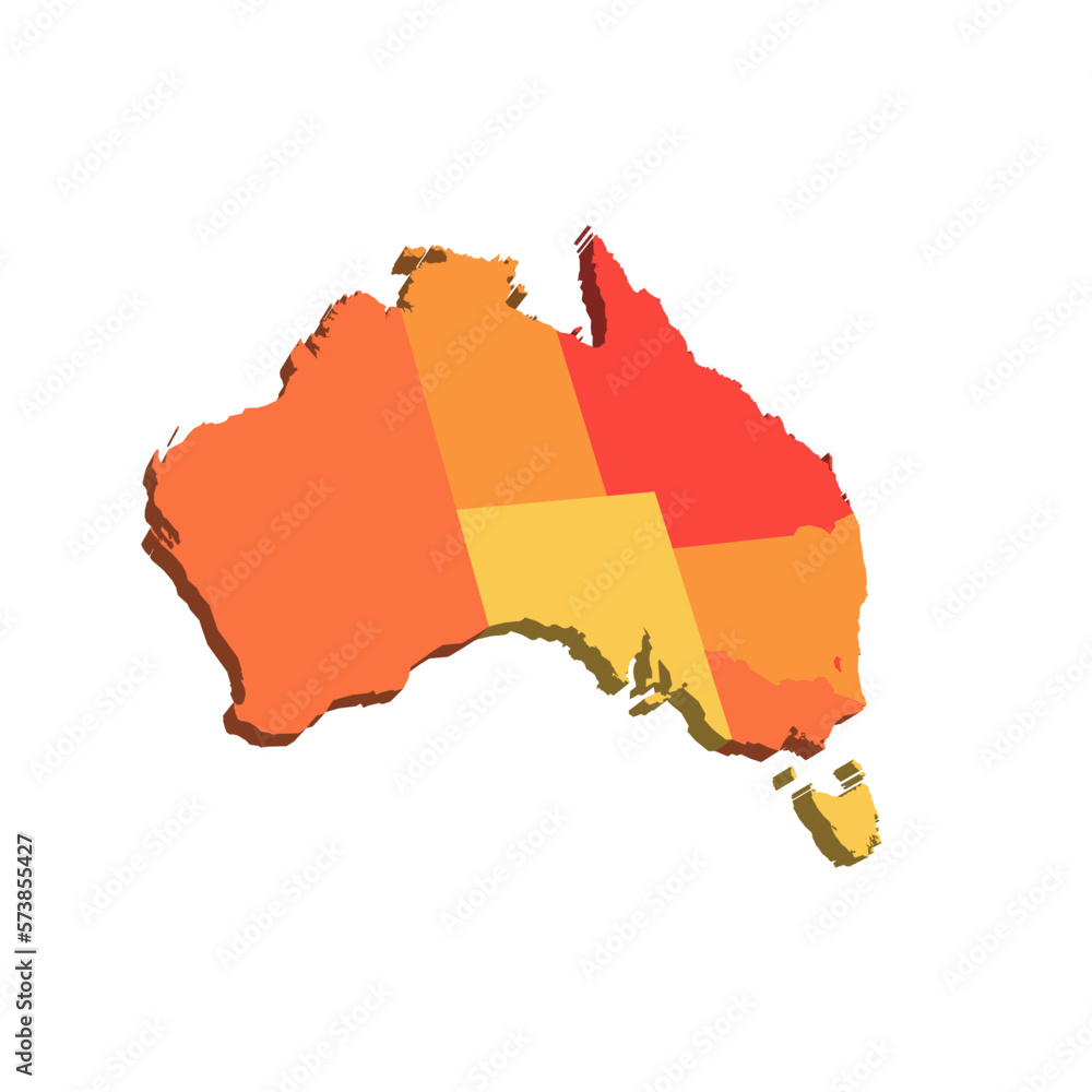 Australia political map of administrative divisions - states and ...