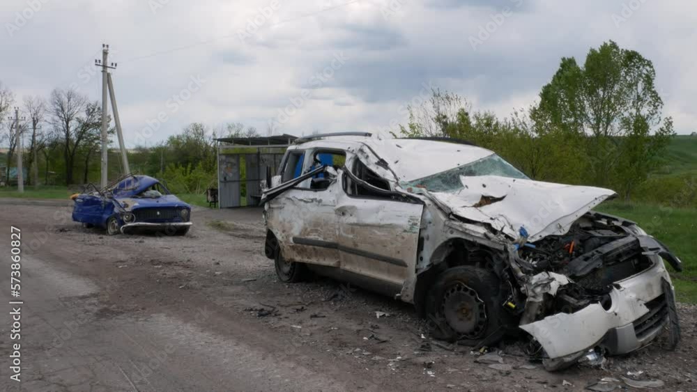 Witness the aftermath of a deadly artillery attack on civilian vehicles ...