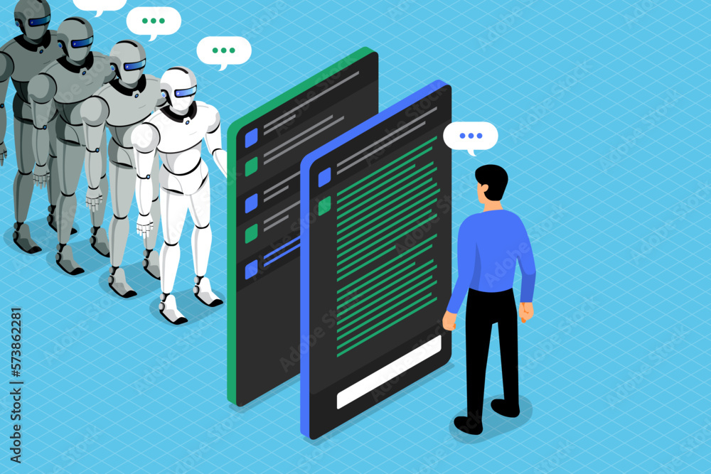 Artificial Intelligence open chat. AI conversation with robot and ...