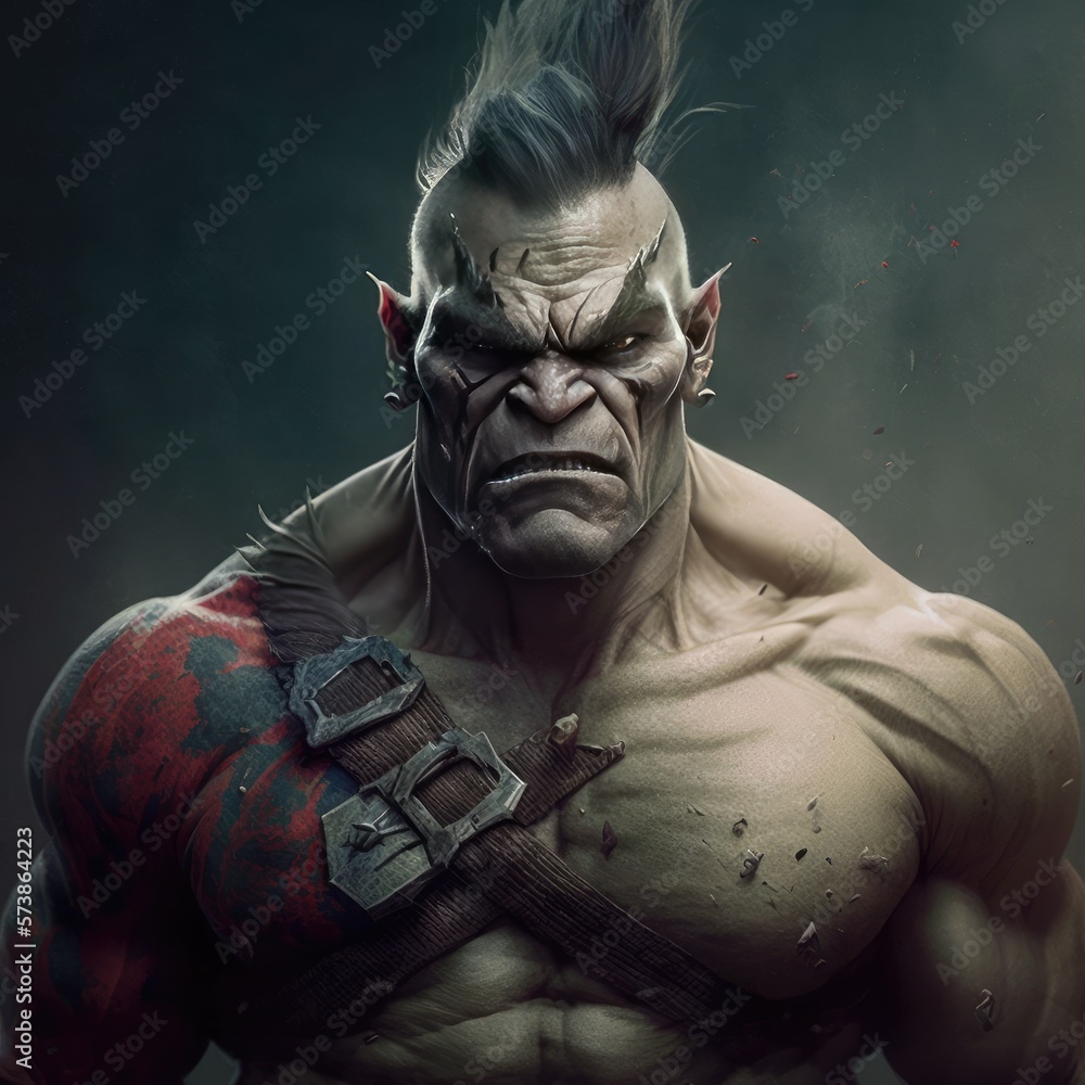 The Terrifying and Menacing Portrait of a Powerful Angry Orc Warrior ...