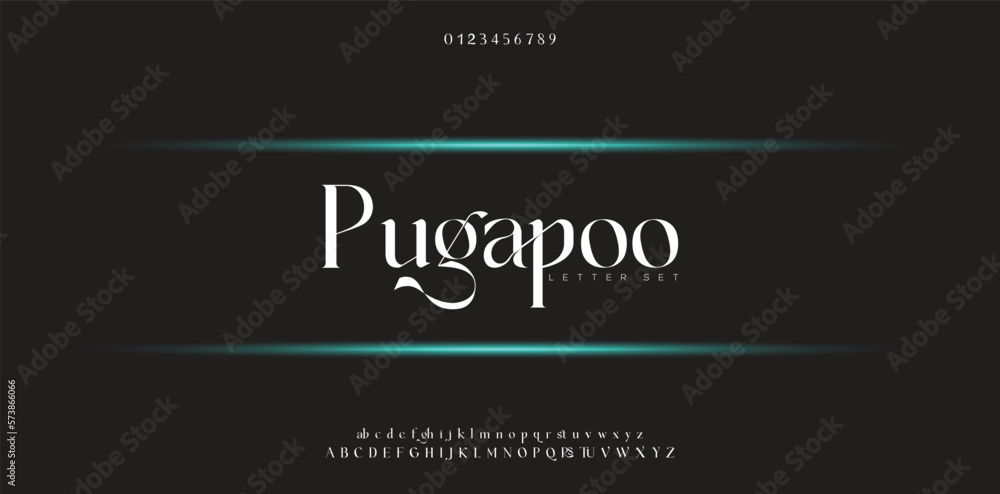 PUGAPOO Luxury letter fonts and alphabet set. Modern tech typeface ...