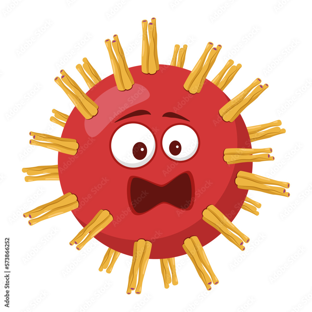 Vector illustration of a Herpes Simplex Virus in cartoon style isolated ...
