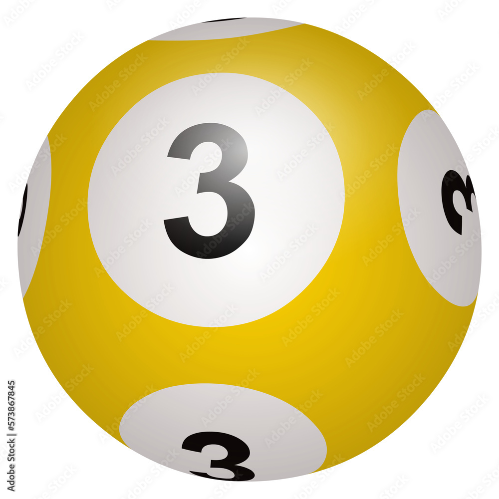 Boule de loto n° 3 en PNG Illustration Stock | Adobe Stock