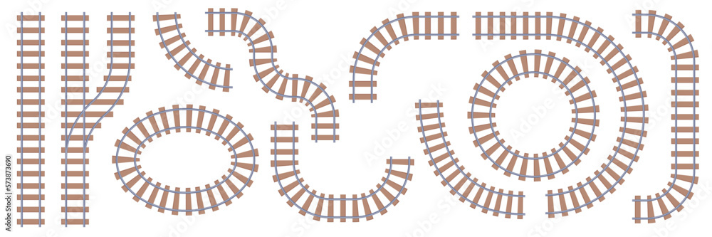Railway tracks, isolated parts and details of rail road or transport ...