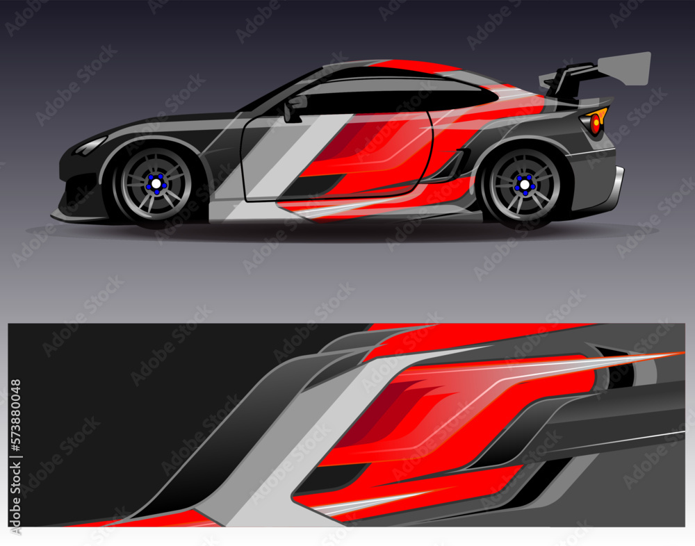 Vektorová grafika „Car wrap design vector. Graphic abstract stripe ...
