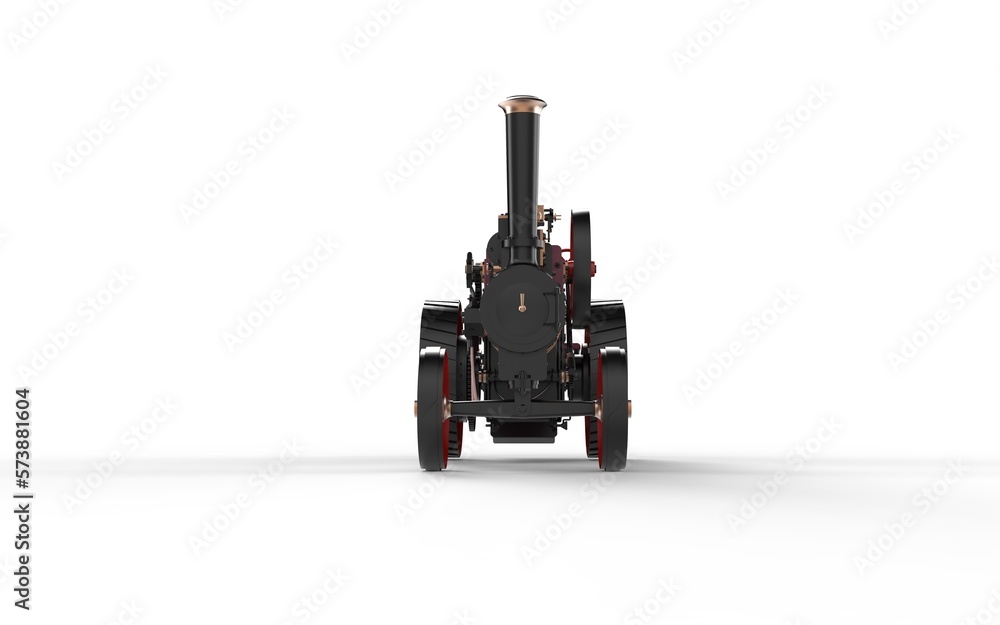 Museum historical style old vintage steam engine power tractor machine ...