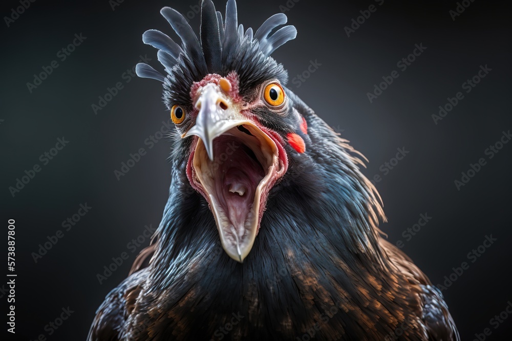 A close up of a bird with its mouth open and it's mouth wide open ultra ...
