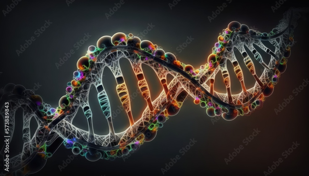 Abstract background concept of DNA string, DNA strain, DNA Spiral in ...