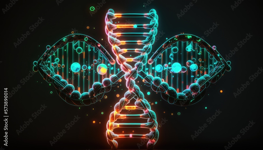 Abstract background concept of DNA string, DNA strain, DNA Spiral in ...