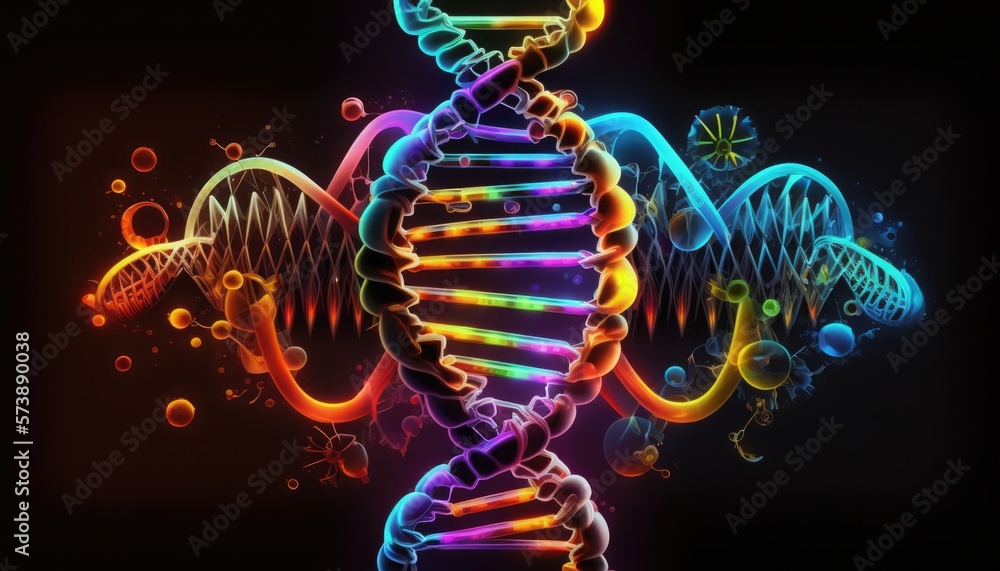 Abstract background concept of DNA string, DNA strain, DNA Spiral in ...